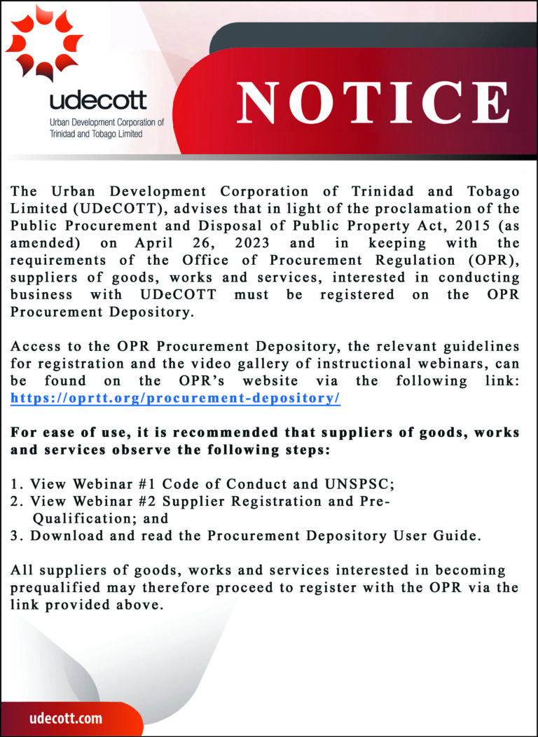 Notice – Vendor Registration (Public Procurement and Disposal of Public Property Act, 2015 ...